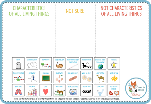 Characteristics of Life - Digital Card Sort (KS2/3) | Teaching Resources
