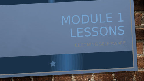 Introductory Lesson For Module 1 Self Awareness Teaching Resources