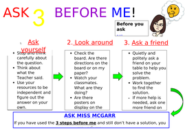 Ask 3 Before Me | Teaching Resources