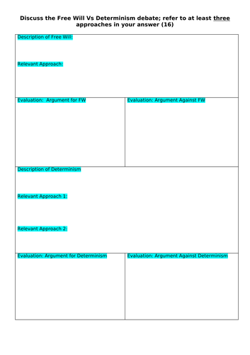 Activities for Free Will and Determinism | Teaching Resources