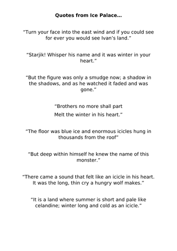 Ice Palace by Robert Swindells-Planning | Teaching Resources