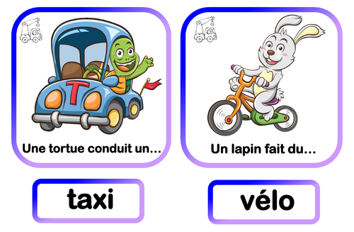 Transport and animals in French. Matching game. | Teaching Resources