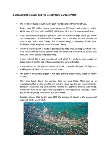 Plastic in the Oceans lesson | Teaching Resources
