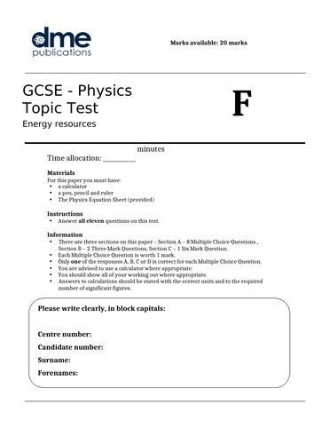 AQA Combined Science (Trilogy) Physics - Energy Recovery Curriculum ...
