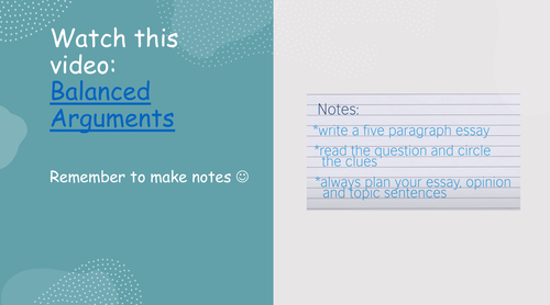 Balanced Arguments & Vocabulary | Teaching Resources