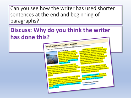 Travel Writing Sentences | Teaching Resources