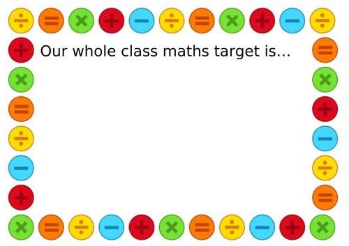 Whole Class Maths Target - Display sheet | Teaching Resources
