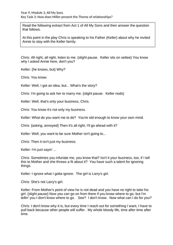 All My Sons Entire Scheme | Teaching Resources
