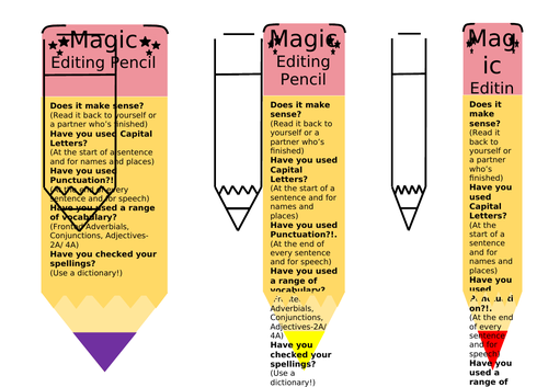 Magic Editing Pencils | Teaching Resources