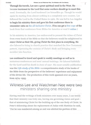 Watchmen Nee (1903-72) & Witness Lee (1905-97) | Teaching Resources