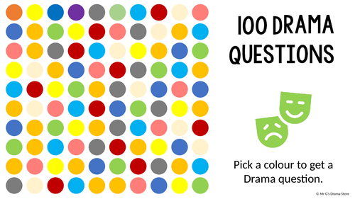 100 Drama Questions - Great for Retrieval | Teaching Resources