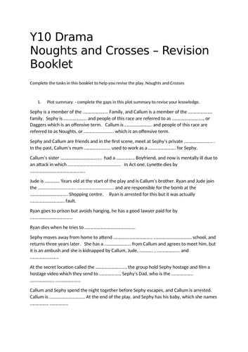Noughts and Crosses GCSE Drama AQA Scheme of Work | Teaching Resources
