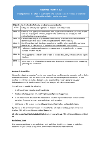 AQA A Level Biology Required Practical 10 | Teaching Resources