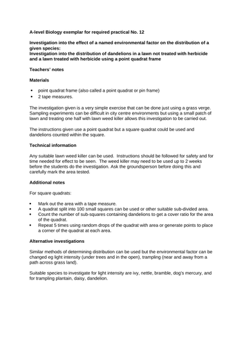 AQA A Level Biology Required Practical 12 | Teaching Resources