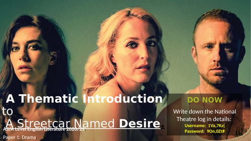 A Streetcar Named Desire - An Introduction | Teaching Resources