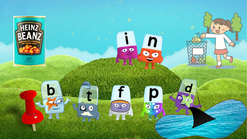 Alphablocks - CVC word families 'in', 'ig' and 'ip' match to picture ...