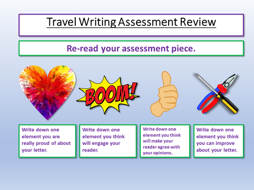 Travel Writing Assessment Review | Teaching Resources