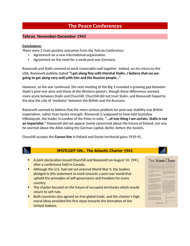 IB History - Cold War - 2. Peace Conferences | Teaching Resources