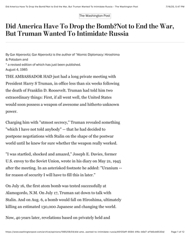 IB History - Cold War - 2. Peace Conferences | Teaching Resources