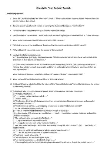 IB History - Cold War - 4. Iron Curtain | Teaching Resources