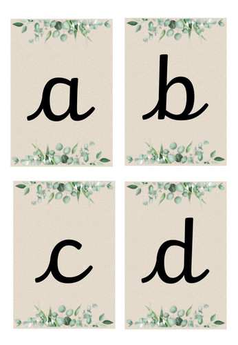 Phonics Flashcards - Pre-Cursive (Natural Themed) | Teaching Resources