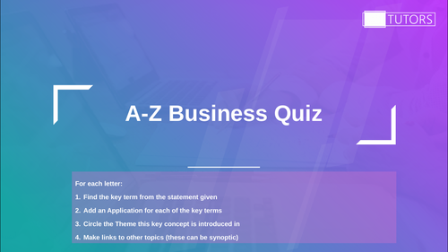 A-Z Business Quiz | Teaching Resources