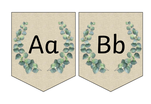Alphabet Bunting (Natural Themed) | Teaching Resources