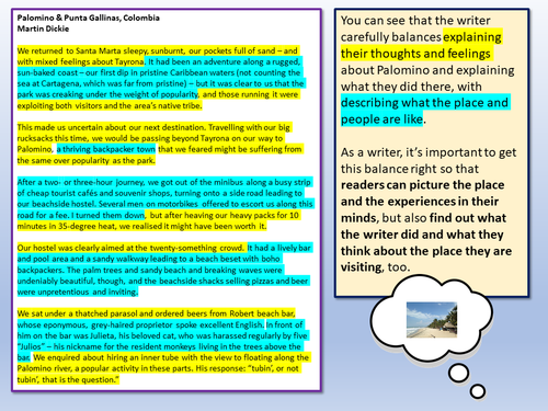 Travel Writing Language | Teaching Resources