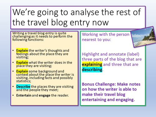 Travel Writing Language | Teaching Resources