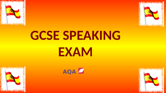 GCSE SPANISH SPEAKING EXAM PREPARATION | Teaching Resources
