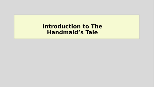 The Handmaid's Tale - 21 lessons for A Level, plus resources | Teaching ...