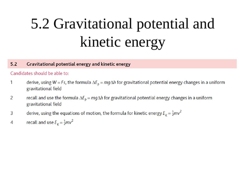 AS Physics 5 Work, energy and power (Cambridge) | Teaching Resources
