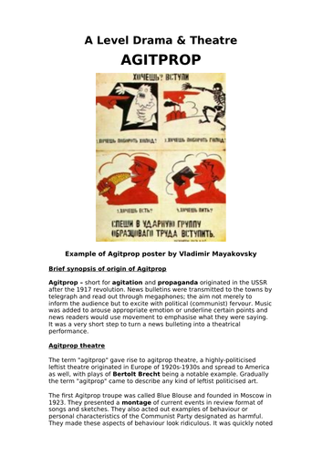 A Level Drama and Theatre Style Handouts | Teaching Resources