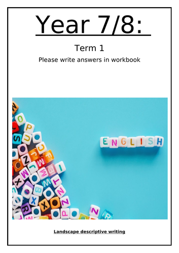 Year 7/8 English booklet | Teaching Resources