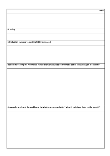 Letter of Advice Planning Sheet | Teaching Resources