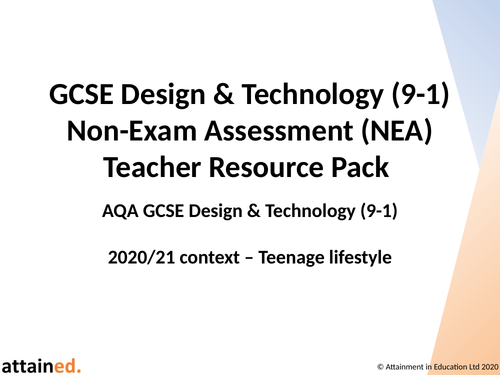 GCSE D&T (9-1) NEA Teacher Resource Pack (Teenage Lifestyle) | Teaching ...