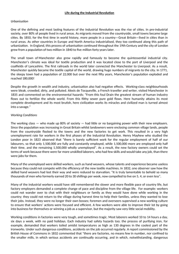 Life during the Industrial Revolution | Teaching Resources