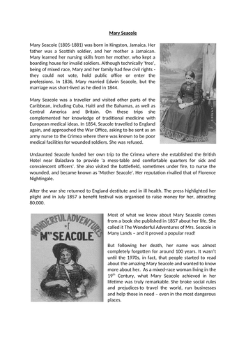 Mary Seacole: Life, Work and Significance | Teaching Resources