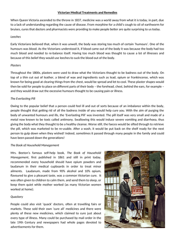 Victorian Medical Treatments | Teaching Resources