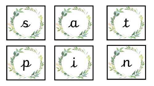 Natural phase 2,3 and 5 phonics cards - pre-cursive | Teaching Resources