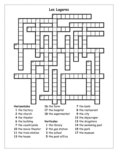 Lugares (Places in Spanish) Puzzles | Teaching Resources