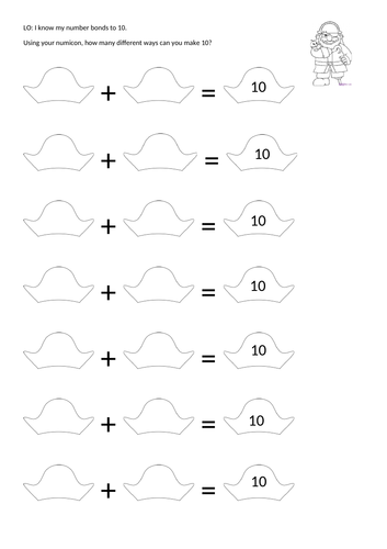 Pirate Number Bonds to 5, 10, 20. Year 1 Worksheet, differentiated ...