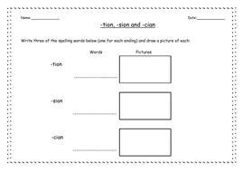 -sion -tion -cian Endings Making the 'sh' Sound | Teaching Resources