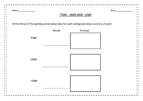 -sion -tion -cian Endings Making the 'sh' Sound | Teaching Resources