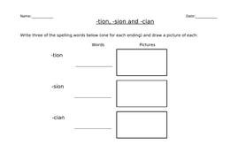 -sion -tion -cian Endings Making the 'sh' Sound | Teaching Resources