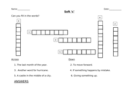 Soft 'c' Spelling Powerpoint and Worksheet | Teaching Resources