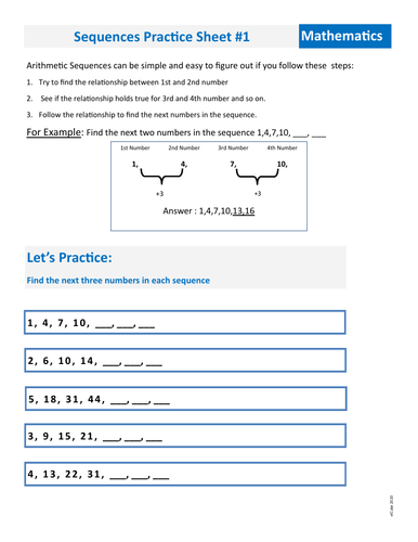 Sequences - Level 1 | Teaching Resources
