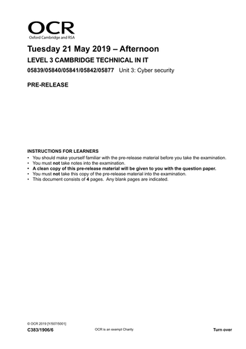 Practice Exam Unit 3 Cyber Security Teaching Resources
