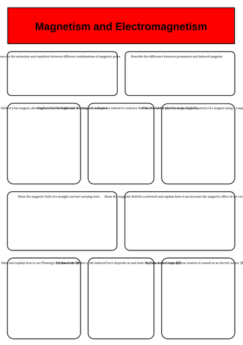GCSE Physics (9 – 1) Magnetism and Electromagnetism Revision | Teaching ...