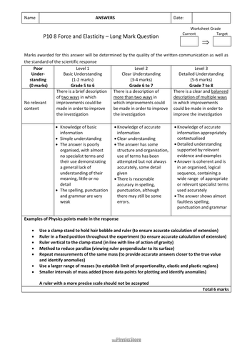 KS4 GCSE Physics AQA P10 8a Forces and Elasticity Lesson Bundle ...